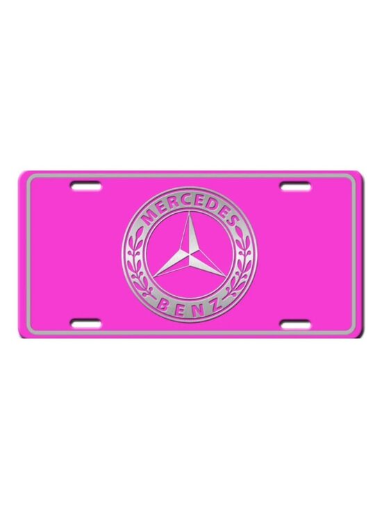 Accents | Vintage Silver Mercedesbenz Logo On Hot Pink Aluminum Vanity ...